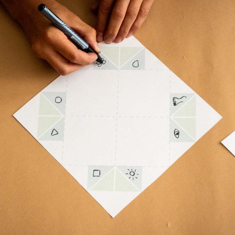 Himmel und Hölle falten - Anleitung und Druckvorlagen - AUSGEFUXT