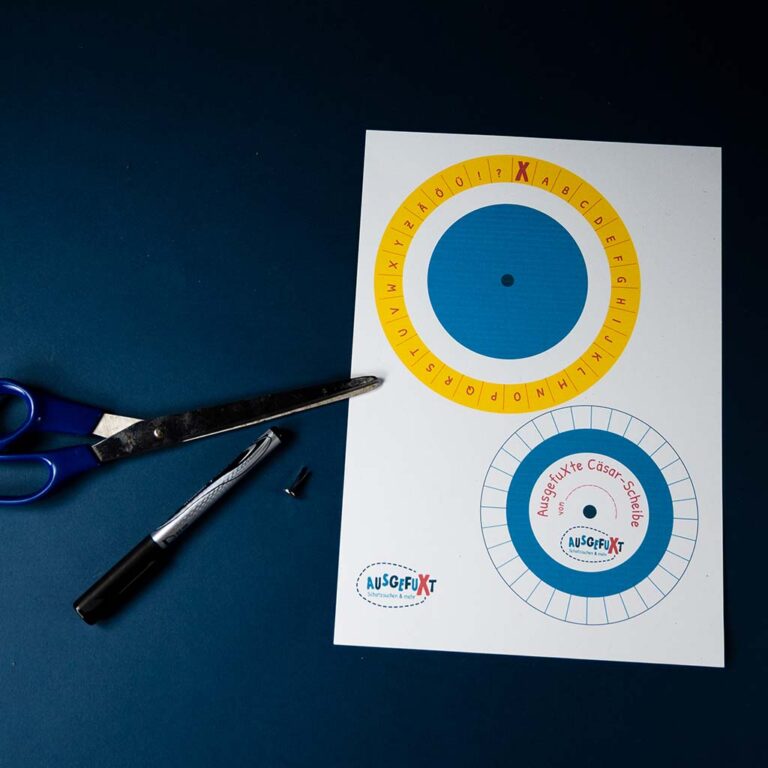 Die Cäsar-Scheibe - Kostenlose PDF-Vorlage zum Ausdrucken - AUSGEFUXT