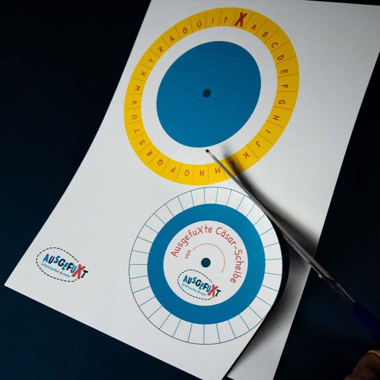 Die Cäsar-Scheibe - Kostenlose PDF-Vorlage zum Ausdrucken - AUSGEFUXT